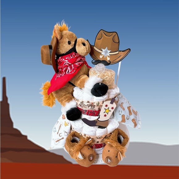 Handmade | Accessories | Cowboy Diaper Cake Western Baby Shower | Poshmark